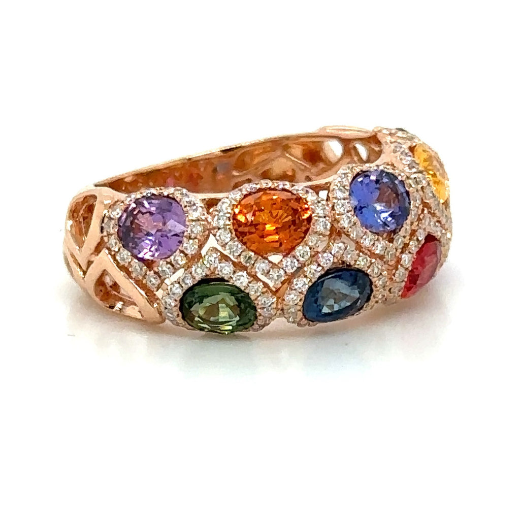 Rainbow Sapphire Rose Gold Ring – HANIKEN JEWELERS NEW-YORK