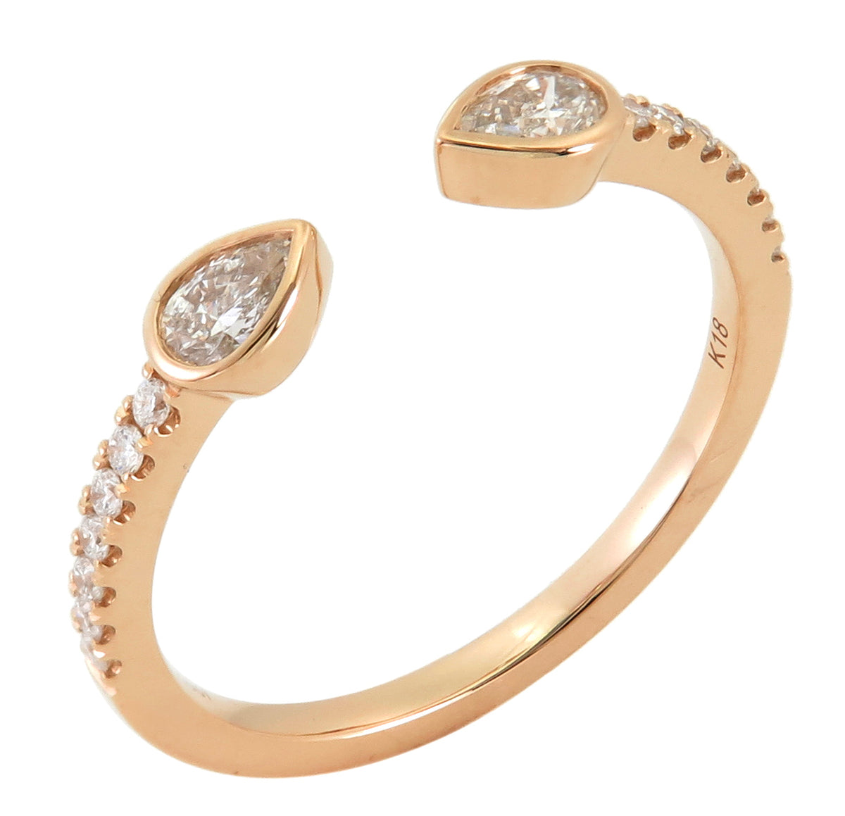 Rose Gold Wrap Pear-shape Diamond Open Wrap Ring 0.34ct tw – HANIKEN ...