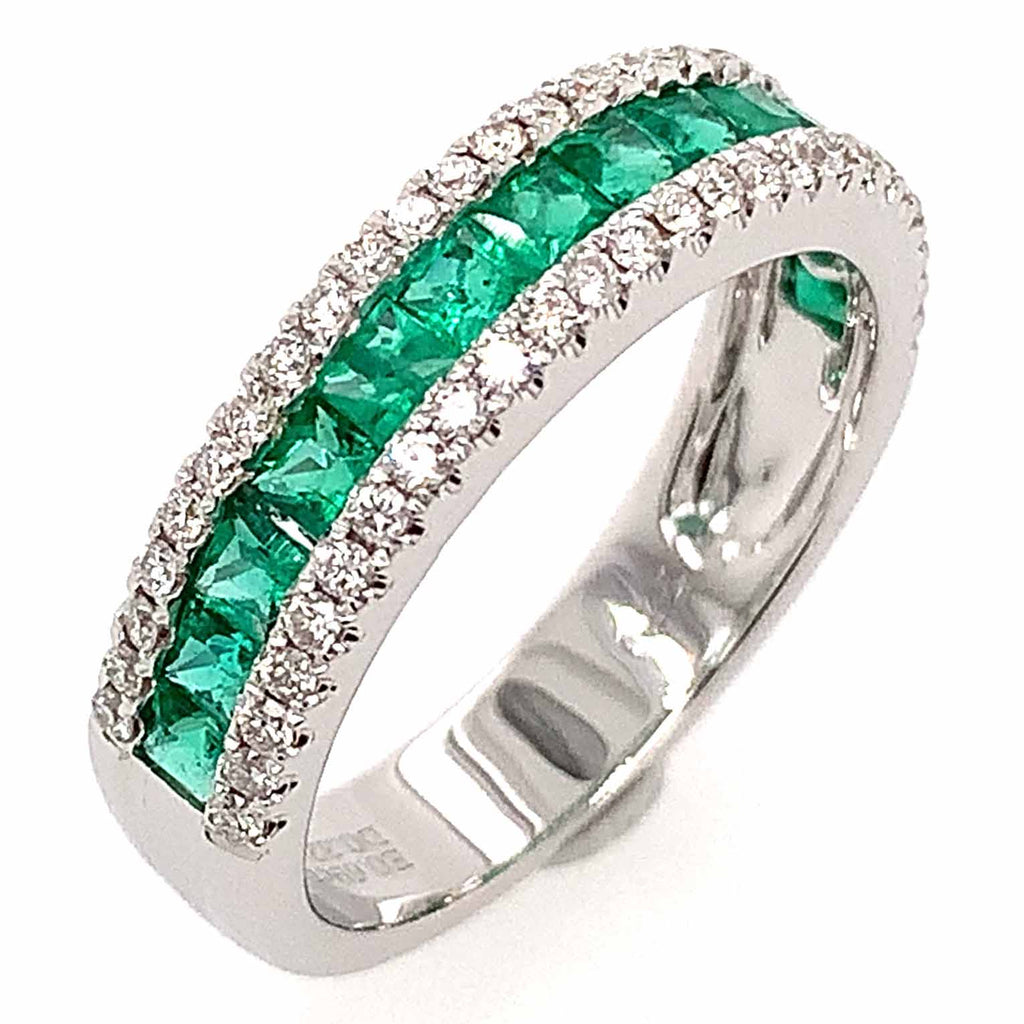 Princess-cut Green Emerald And Diamond Ring – HANIKEN JEWELERS NEW-YORK