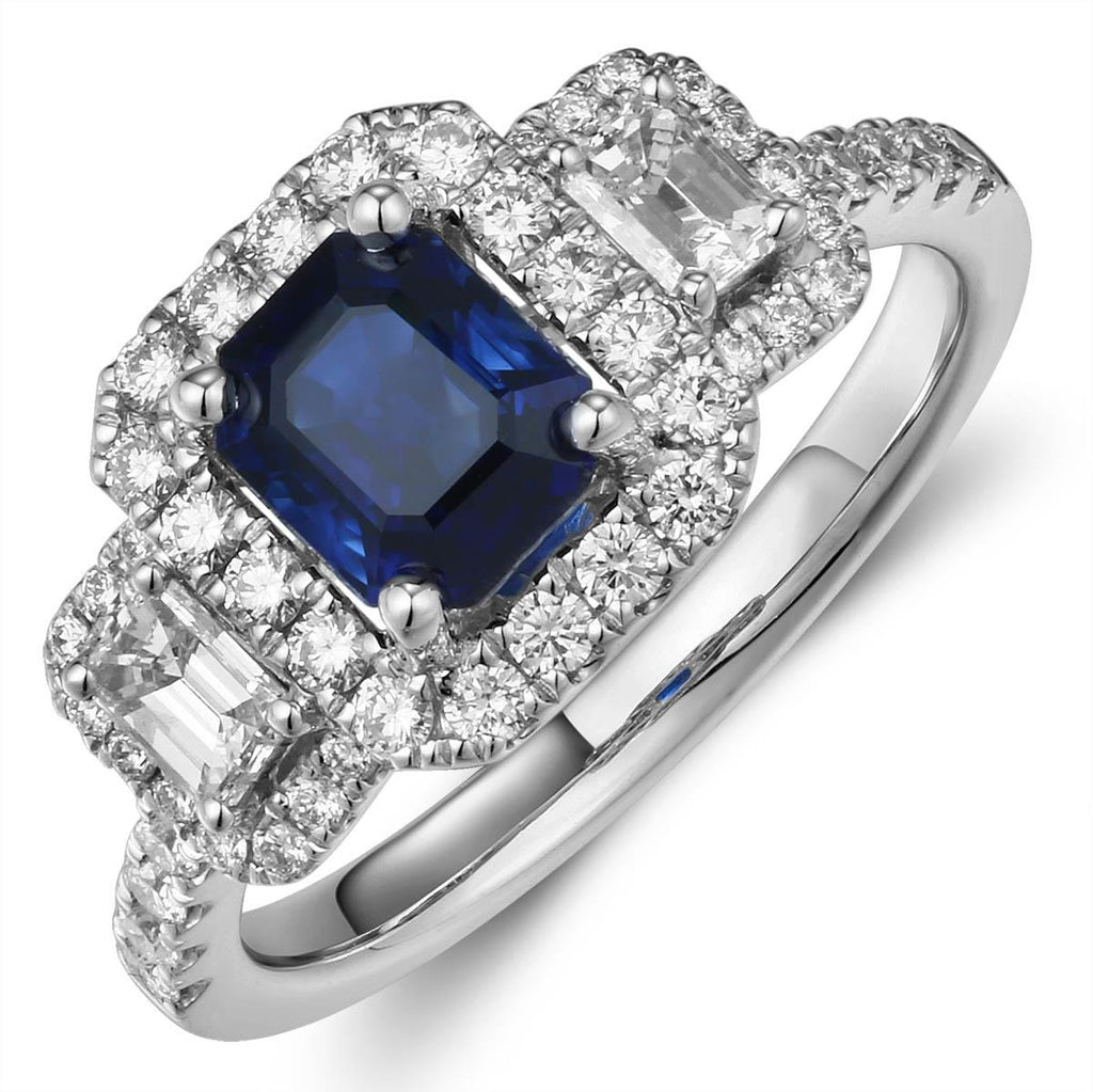1.37ct tw Sapphire Emerald Cut Diamond Ring – HANIKEN JEWELERS NEW-YORK