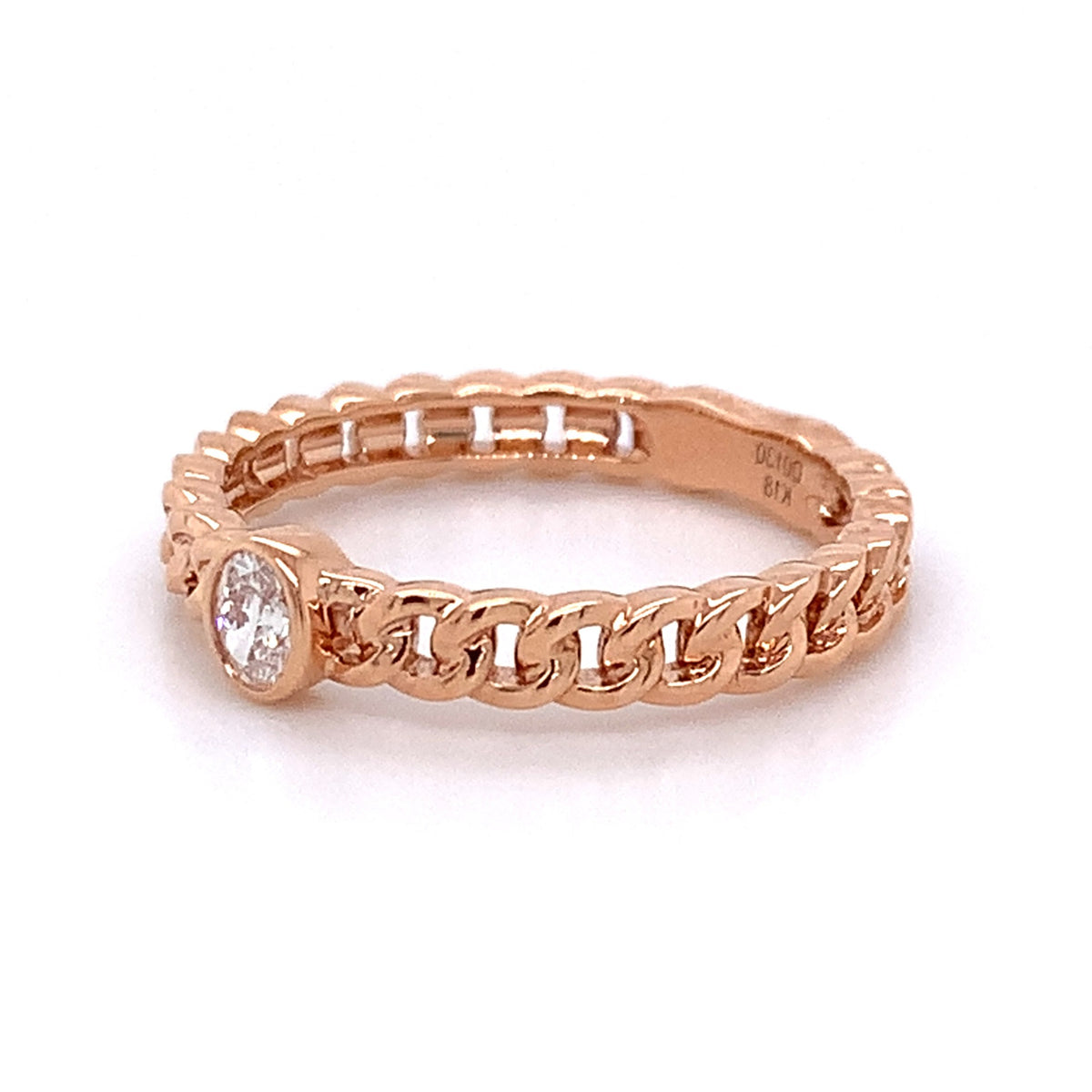 Oval-cut Diamond Link Stackable Ring – HANIKEN JEWELERS NEW-YORK