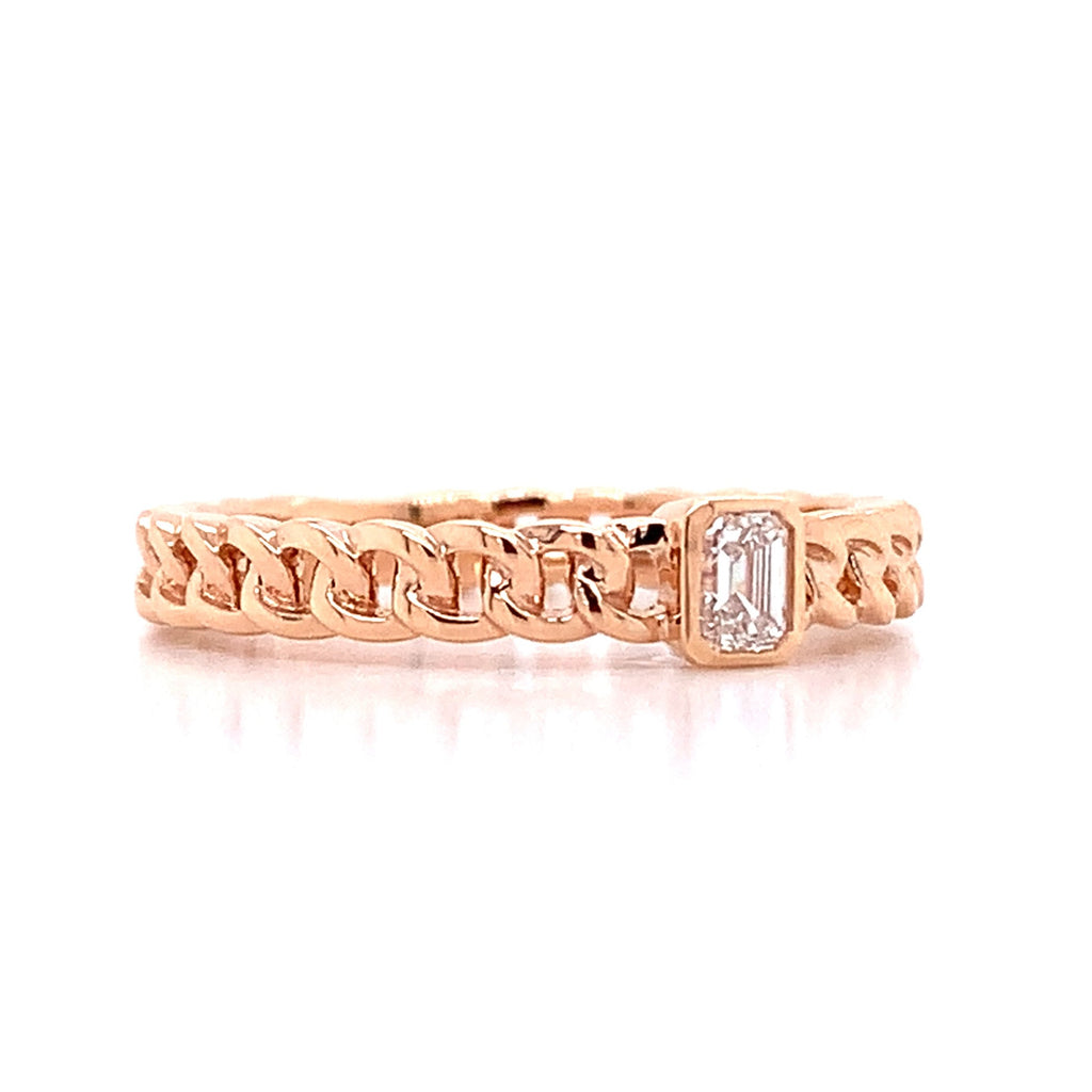 Emerald-cut Diamond Link Stackable Ring – HANIKEN JEWELERS NEW-YORK